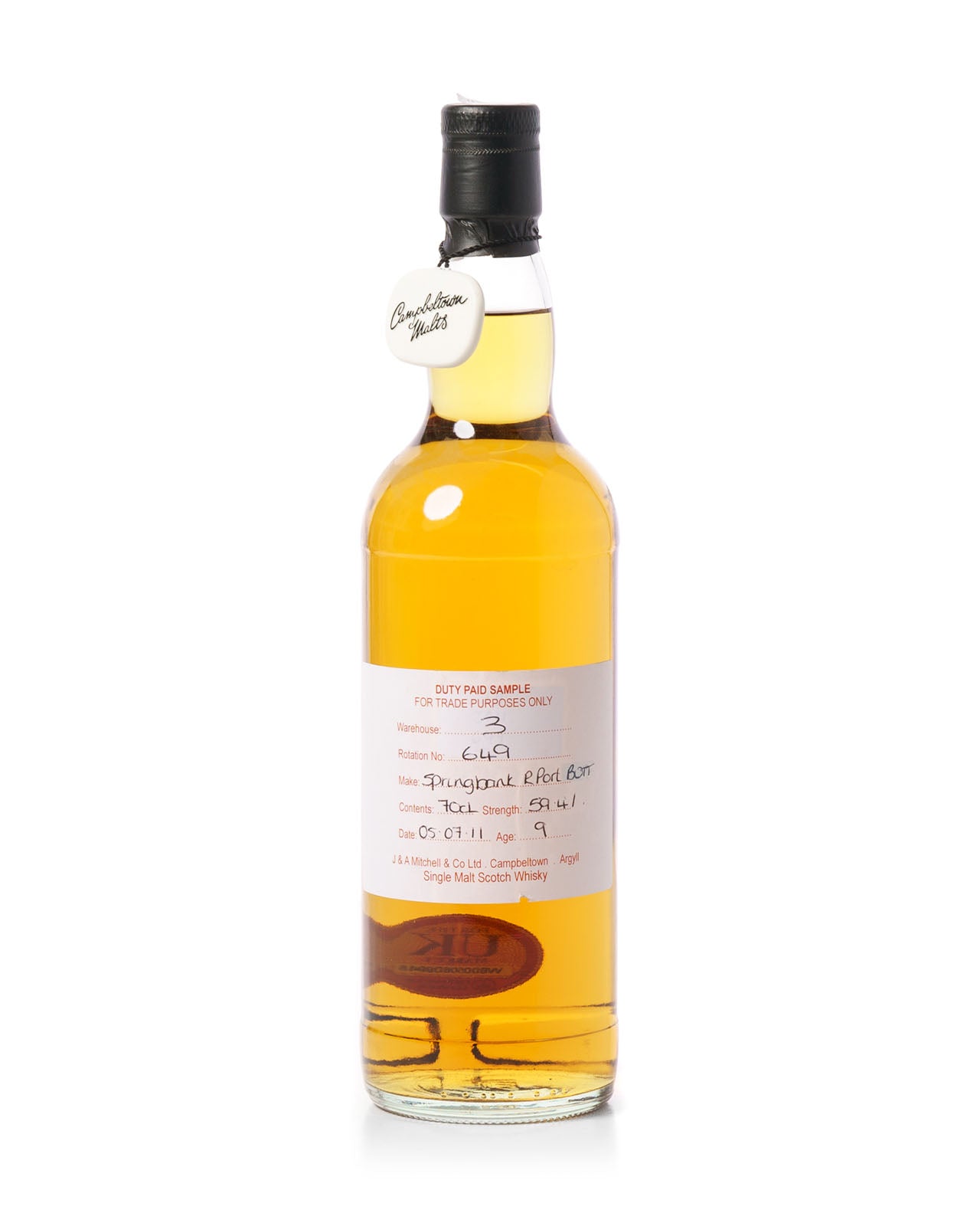 Springbank 9 Year Old Cage Bottling R Port 649 – Mark Littler