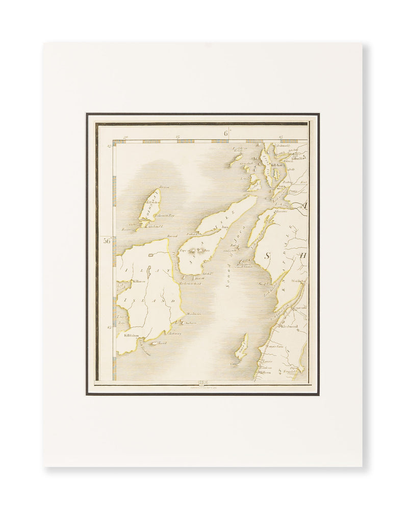 Authentic Coastal & Waterways Map of Islay and Jura by John Cary, 1794 ...