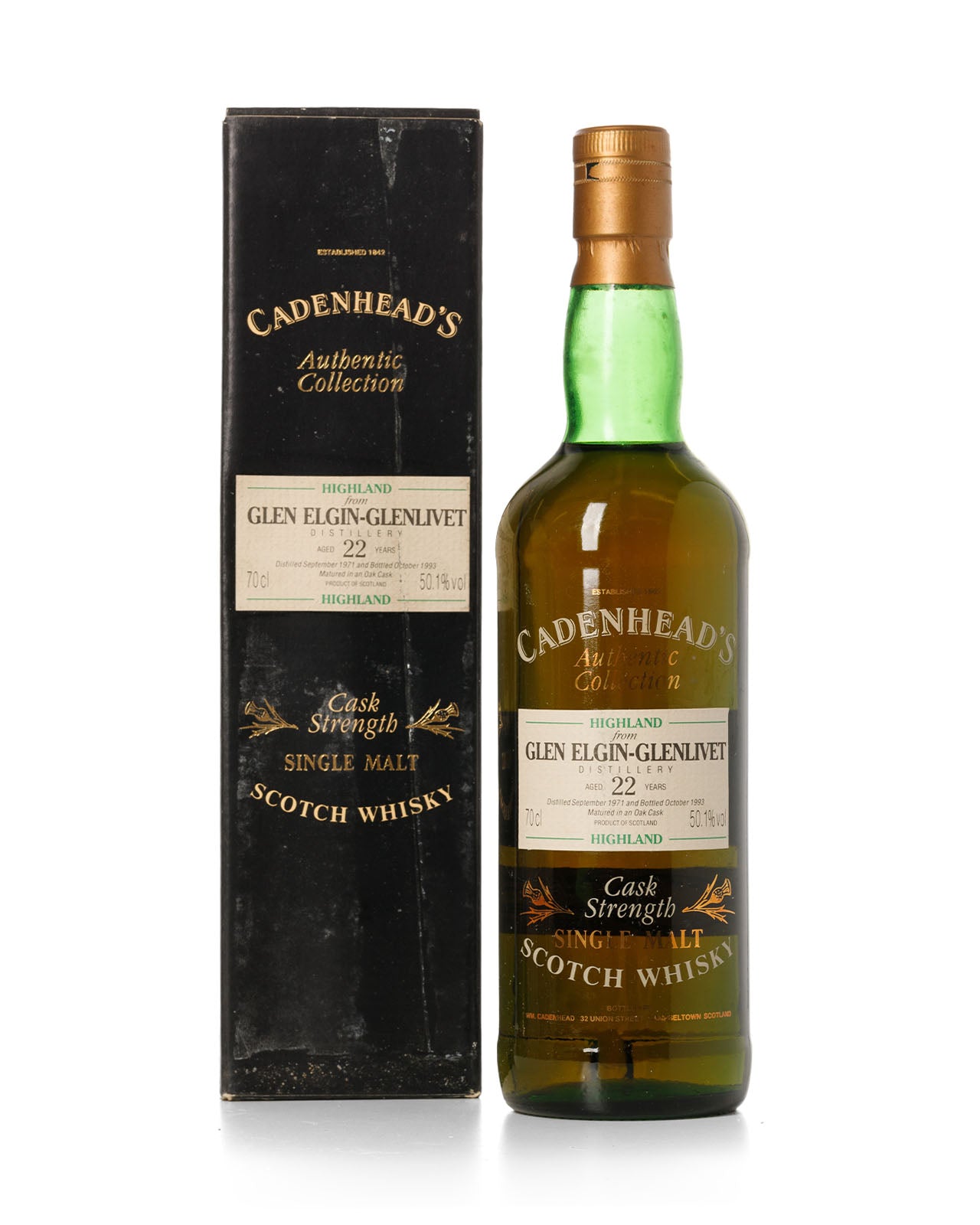 Glen Elgin-Glenlivet 1971 22 Year Old Cadenheads Authentic Collection ...